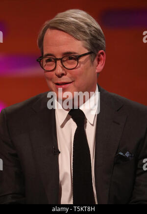 Matthew Broderick during the filming for the Graham Norton Show at BBC ...