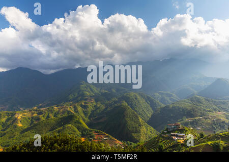 A panoramic view of the Sapa valley in Vietnam Stock Photo - Alamy