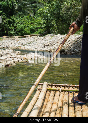 bamboo raft in the stream Stock Photo - Alamy