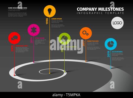 Evolution timeline template with spiral model and icons - white version ...