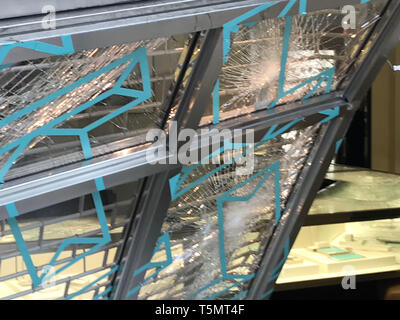 Broken window shop with smashed glass Stock Photo - Alamy