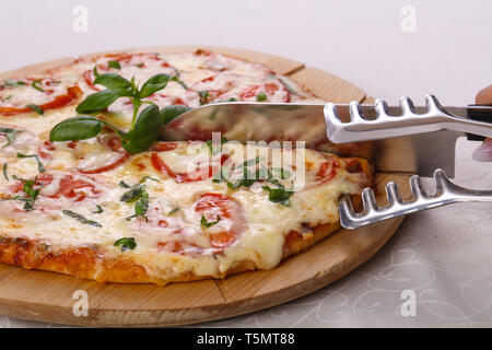 Pizza Margaretha with tomato and cheese Stock Photo - Alamy
