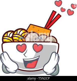 With heart meatball isolated with in the character Stock Vector Image ...