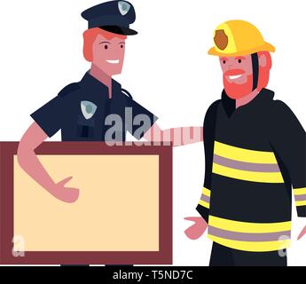 policeman profession board labour day vector illustration design Stock ...