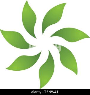 Seven leaf go green logo nature Stock Vector Image & Art - Alamy