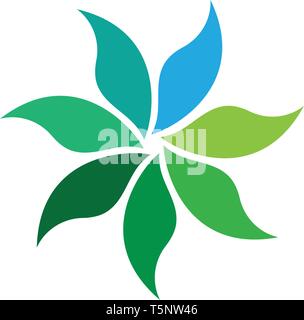 Seven leaf go green logo nature Stock Vector Image & Art - Alamy