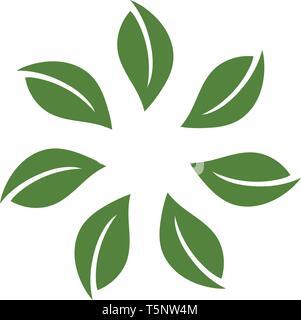 Seven leaf go green logo nature Stock Vector Image & Art - Alamy