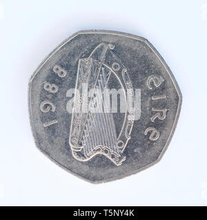 Irish 50p coin - 1988 Stock Photo - Alamy