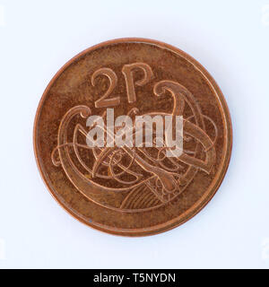 Irish two pence coin - 1990 Stock Photo - Alamy