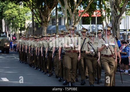 Australian Army Cadets dressed in full formal uniform, marching ...
