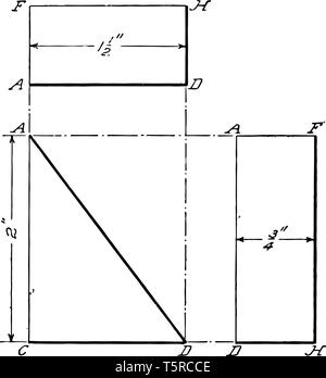 The image shows the projection of a rectangular prism whose wide side ...