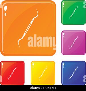 Dental instrument, probe icons set Stock Vector Image & Art - Alamy