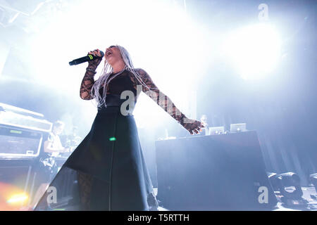 Denmark, Copenhagen - April 24, 2019. The Russian rave music band ...