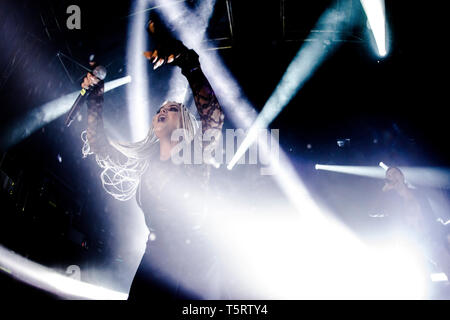 Denmark, Copenhagen - April 24, 2019. The Russian rave music band ...