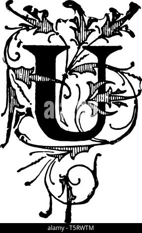 This illustration represents Floral initial of Z, vintage line drawing ...