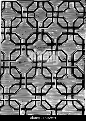 Black and white curved octagon pattern background Stock Vector Image ...