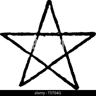 Illustration of a Pentagram, a five-pointed star. Esoteric or magic ...