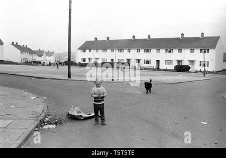 The Ballymurphy estate in West Belfast, Northern Ireland in the early ...