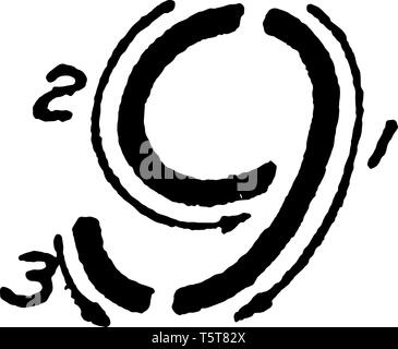 This is a picture of writing the inclined capital number 8 using proper ...