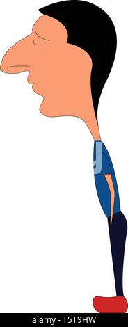 Man with big nose, illustration, vector on white background Stock ...