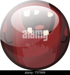 Happy cartoon monster. Laughing monster face emotion. Halloween vector ...