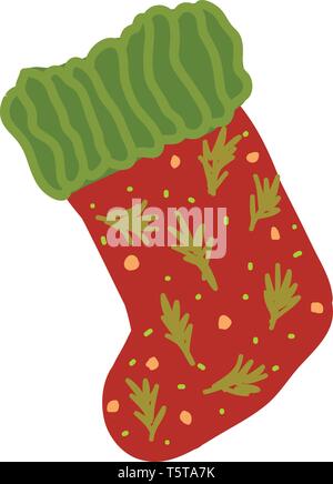 Red socks with circles, illustration, vector, on a white background ...
