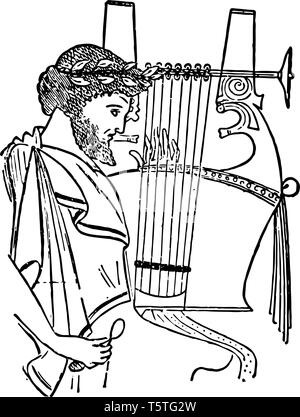 Cithara is a seven stringed lyre with a deep wooden sounding box ...