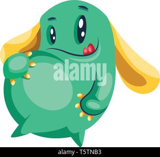 Isolated cute green alien character with a red uniform Vector Stock ...