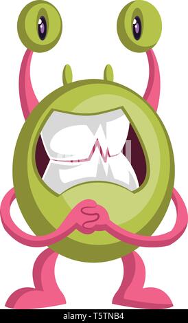 Scared cartoon monster. Vector illustration clipart Stock Vector Image ...