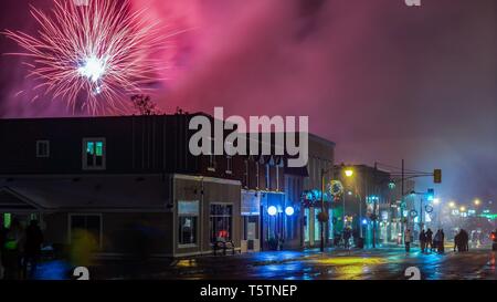 Fenelon Falls Fireworks On Santa Day Stock Photo - Alamy