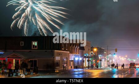Fenelon Falls Fireworks On Santa Day Stock Photo - Alamy