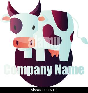 A company logo vector design in blue gradient color isolated on black ...