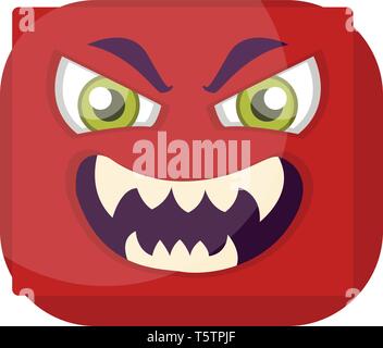 Eyes face cartoon smile character, comic expression emoji vector icon ...