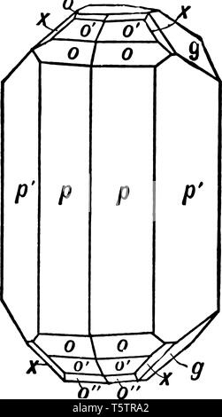 This diagram represents Topaz, vintage line drawing or engraving ...
