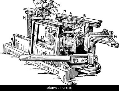 Microtome, vintage engraved illustration Stock Vector Image & Art - Alamy
