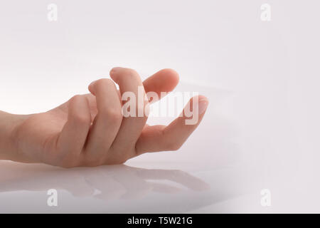 Hand loosely pointing gesture on a white background Stock Photo - Alamy