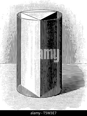 The image shows the prism circumscribed to a cylinder. There is a ...