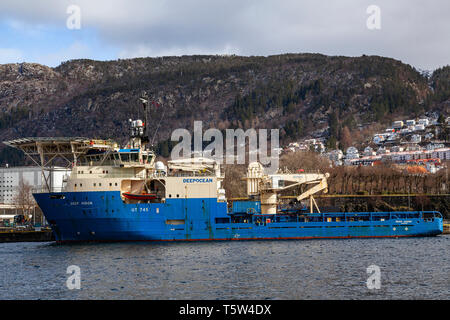 Offshore subsea IMR and survey vessel Deep Vision. At Byfjorden ...