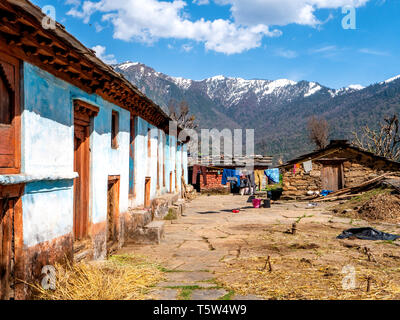 Corner of Supi village in the Saryu Valley of Uttarakhand India showing ...