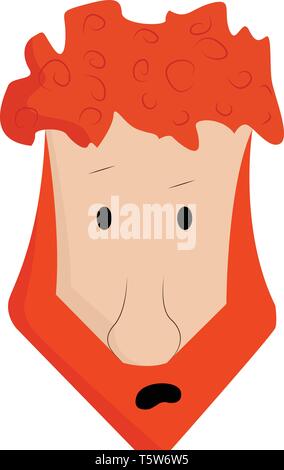 Cartoon boy with curly orange hair surrounded by small stars, planets ...