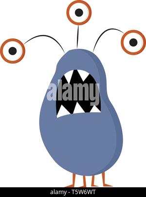 Red oval monster, illustration, vector on a white background Stock ...