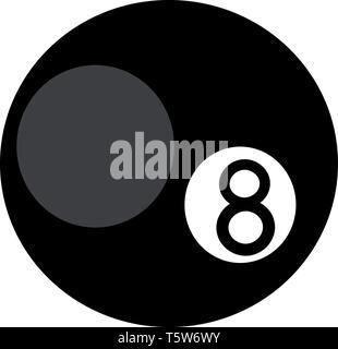 Billiard, black pool ball with number 8 Snooker or lottery ball on ...