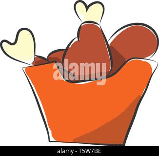 box fried chicken cartoon vector illustration Stock Vector Image & Art ...