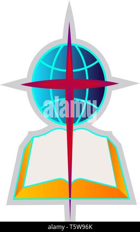Church symbol. Christian cross icon. Religion icon. Vector illustration ...