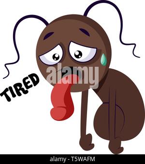 Cartoon vector doodle exhausted tired stickman man sleeping on the ...