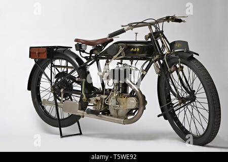 classic 1920's AJS 350 motorcycle at a show in Northern Ireland Stock ...