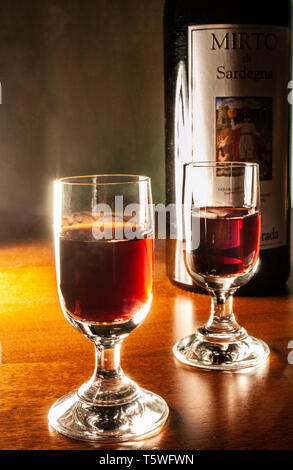 Myrtle liqueur typical of Sardinia Stock Photo - Alamy