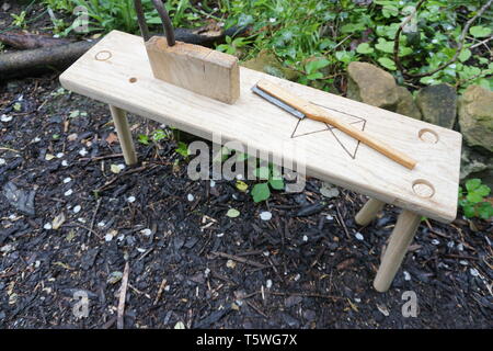 roman hand saw on a carpenters bench with herculaneum holdfast ...