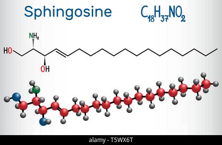 Sphingosine lipid molecule. Skeletal formula Stock Vector Image & Art ...