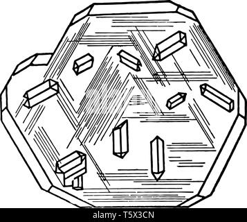 This diagram represents Rutile, vintage line drawing or engraving ...